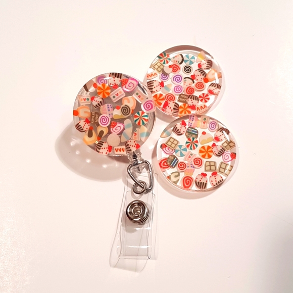 Accessories | Badge Reel Polymer Clay Hand Made | Poshmark
